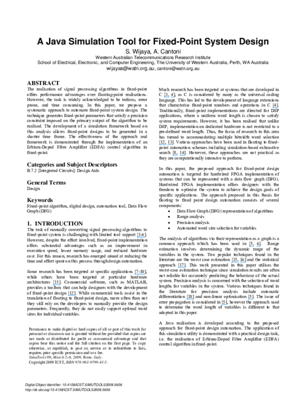(PDF) A java simulation tool for fixed-point system design