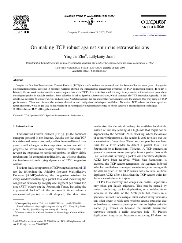 Spurious Retransmission