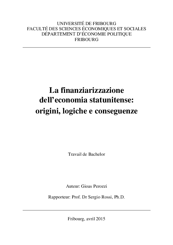 (PDF) La finanziarizzazione dell’economia statunitense: origini ...