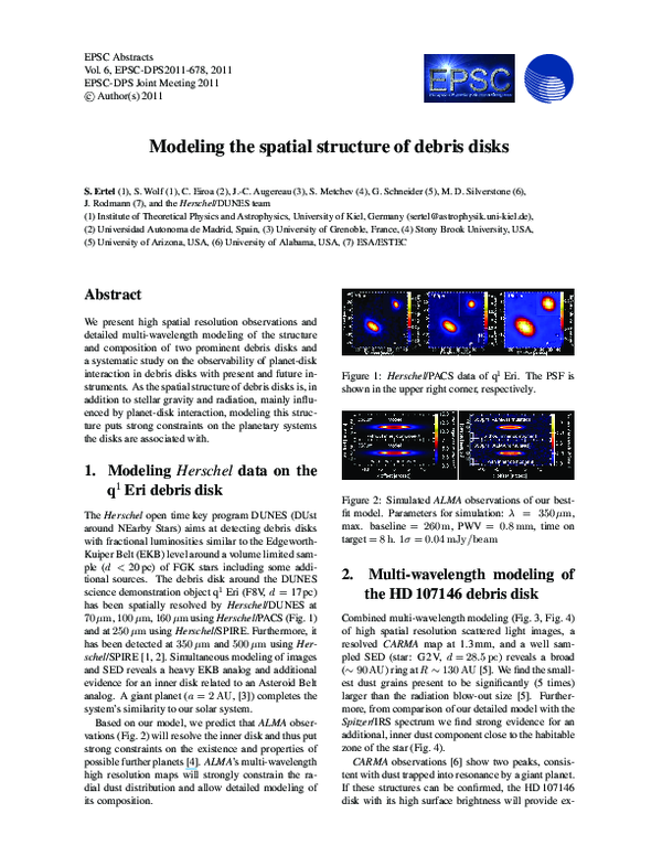 Pdf Modeling The Spatial Structure Of Debris Disks