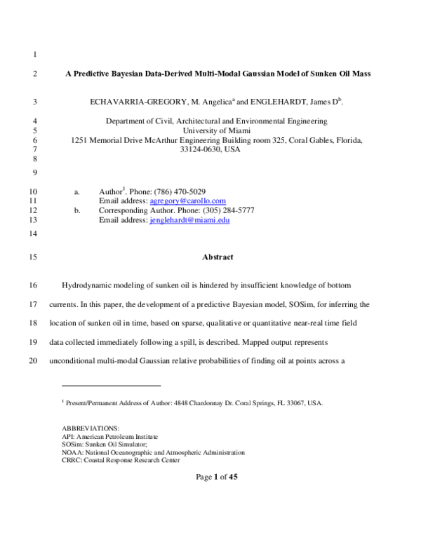 Pdf A Predictive Bayesian Data Derived Multi Modal Gaussian Model Of