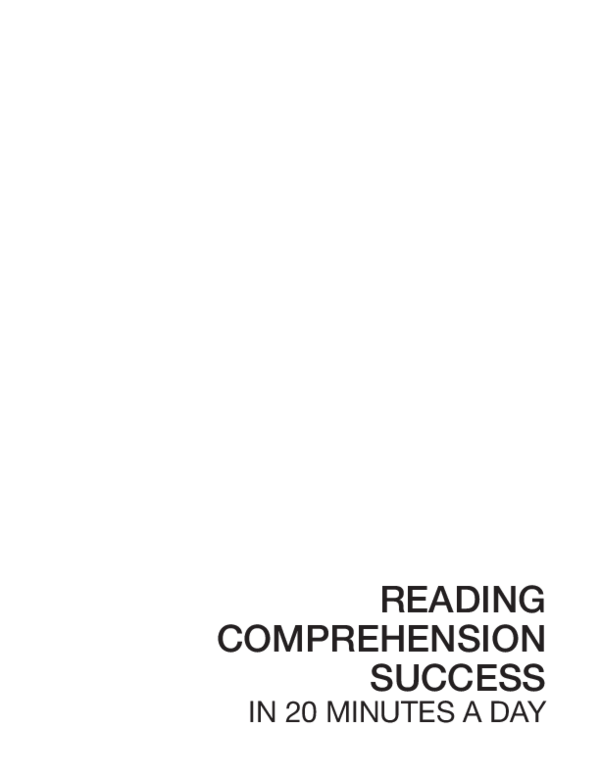 (PDF) READING COMPREHENSION SUCCESS IN 20 MINUTES A DAY