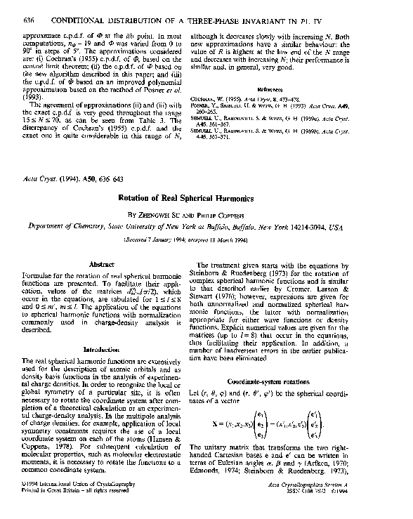 (PDF) Rotation of real spherical harmonics