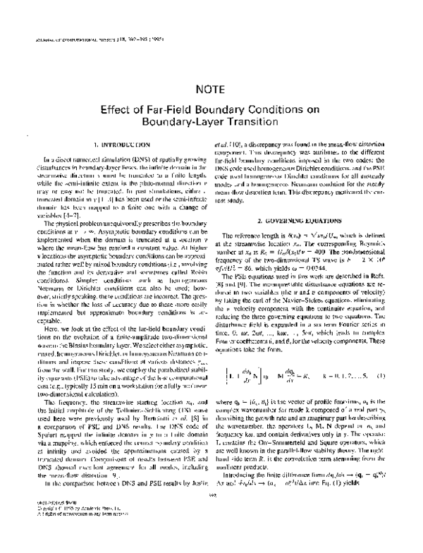 (PDF) Effect of Far-Field Boundary Conditions on Boundary-Layer Transition