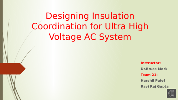 (PPT) Presentation on Insulation Coordination of UHV.pptx