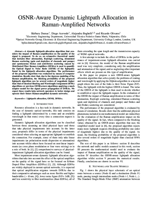 (PDF) OSNR-aware dynamic lightpath allocation in Raman-amplified networks