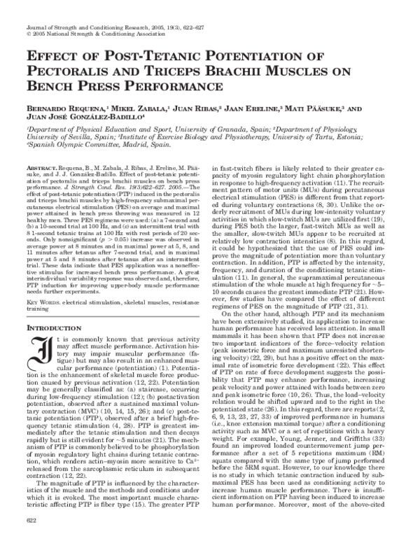 (PDF) Effect of Post-Tetanic Potentiation of Pectoralis and Triceps ...