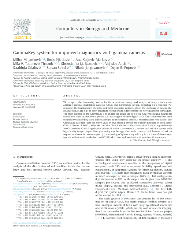 (PDF) GammaKey system for improved diagnostics with gamma cameras