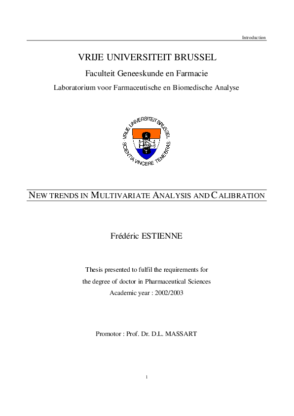 Pdf A Comparison Of Multivariate Calibration Techniques Applied To Experimental Nir Data Sets