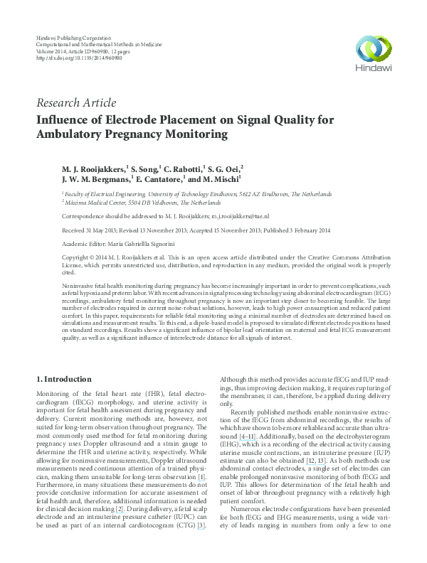 (PDF) Influence of Electrode Placement on Signal Quality for Ambulatory ...
