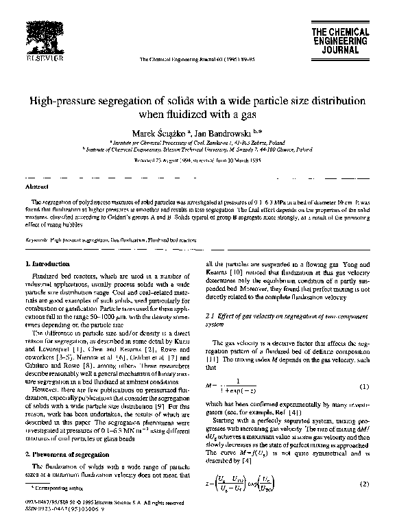 (PDF) High-pressure segregation of solids with a wide particle size ...