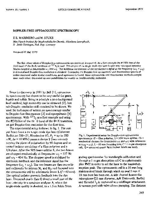 (PDF) Doppler-free optoacoustic spectroscopy