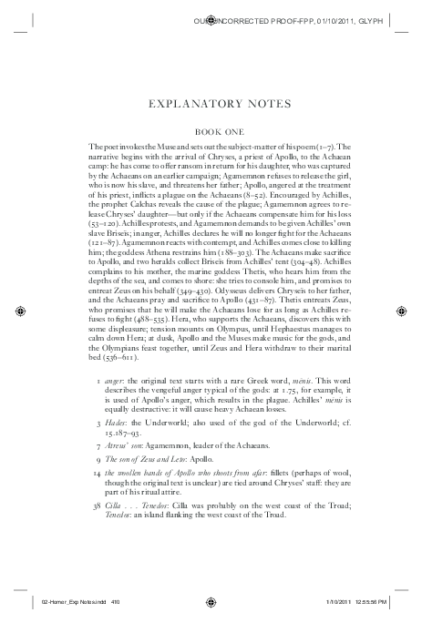 (PDF) 3. The Iliad. Oxford World Classics: Notes