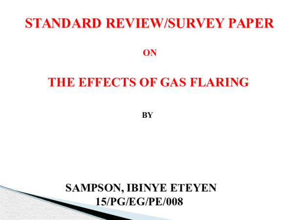 (PPT) THE EFFECTS OF GAS FLARING PAPER- PRESENTATION