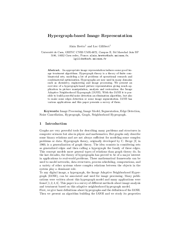 (PDF) Hypergraph-Based Image Representation