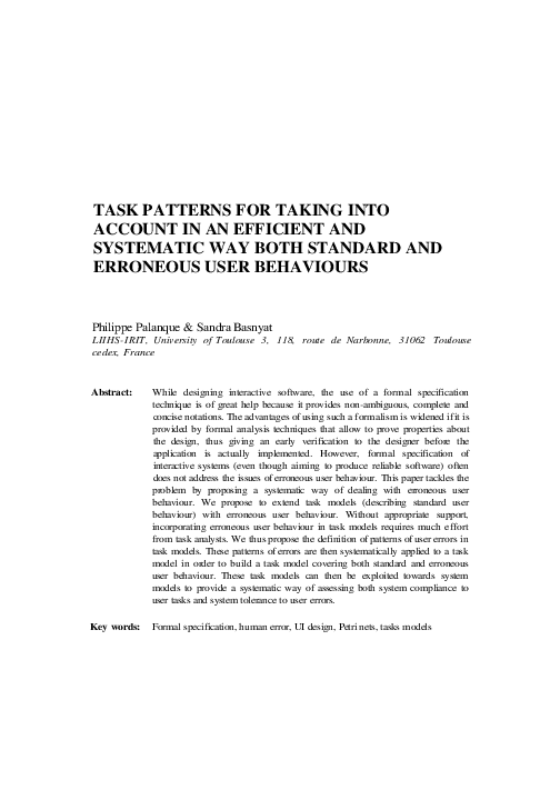 (PDF) Task Patterns for Taking Into Account in an Efficient and ...