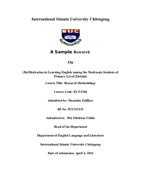 International Islamic University Chittagong Logo Synopsis Of The
