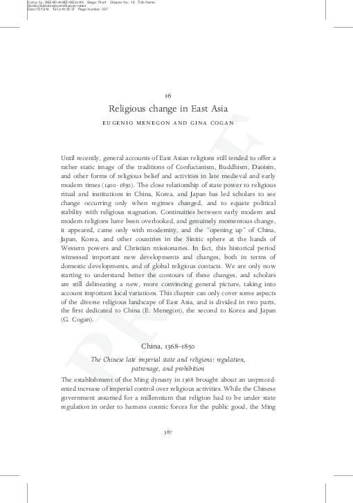 (PDF) “Religious Change in East Asia, 1400 – 1800” [2015]