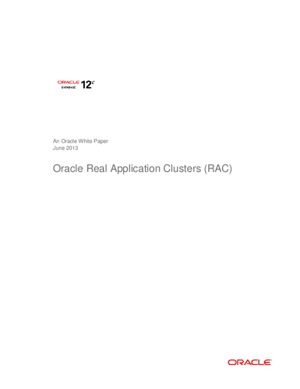 (PDF) An Oracle White Paper Oracle Real Application Clusters (RAC (PDF) An Oracle White Paper Oracle Real Application Clusters (RAC
