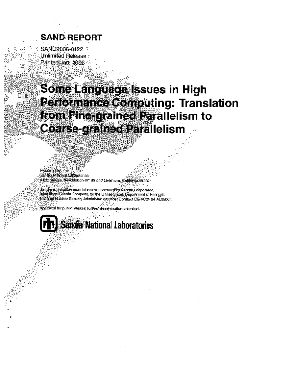 Pdf Some Language Issues In High Performance Computing Translation From Fine Grained