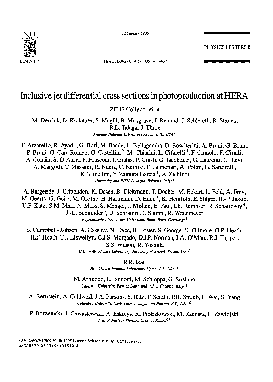 Pdf Inclusive Jet Differential Cross Sections In Photoproduction At Hera