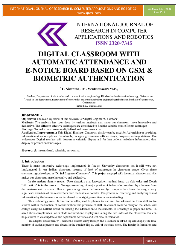 (PDF) BIOMETRIC BASED STUDENTS' BUS MANAGEMENT SYSTEM | TJPRC Publication - Academia.edu