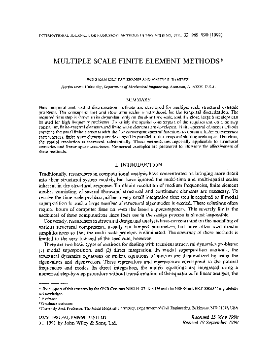 (PDF) Multiple scale finite element methods