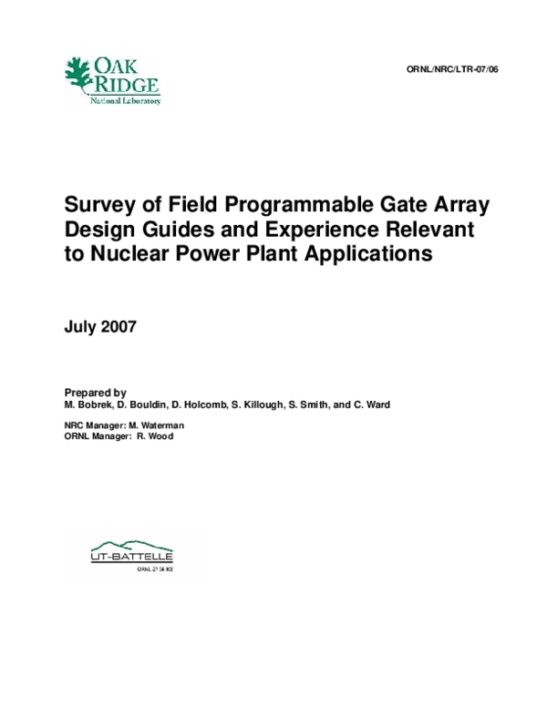 Pdf Survey Of Field Programmable Gate Array Design Guides And Experience Relevant To Nuclear 