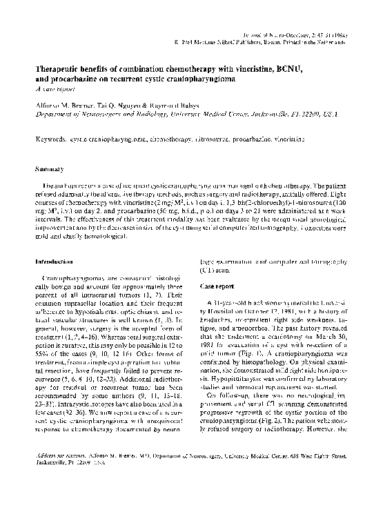 (PDF) Therapeutic benefits of combination chemotherapy with vincristine ...