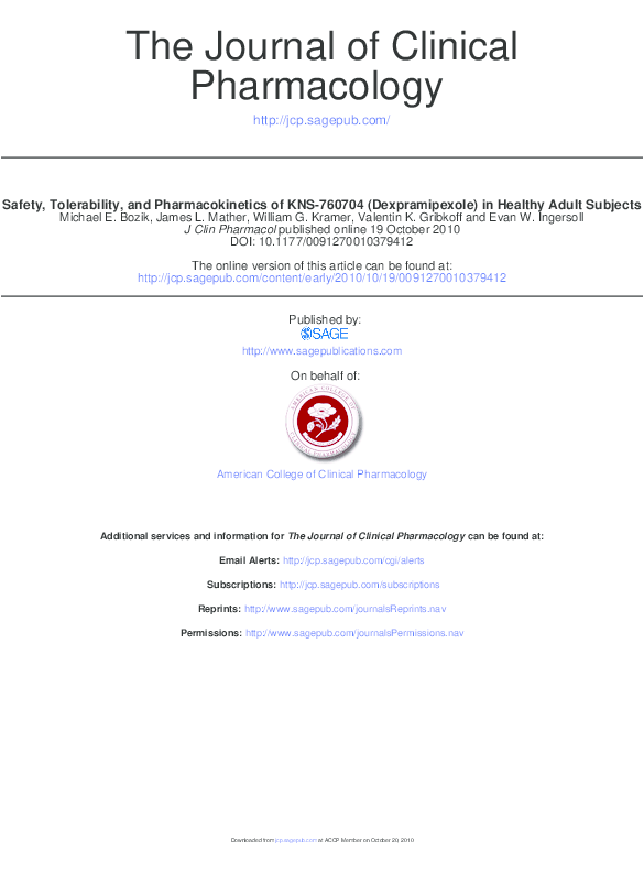 (PDF) Safety, Tolerability, and Pharmacokinetics of KNS-760704 ...