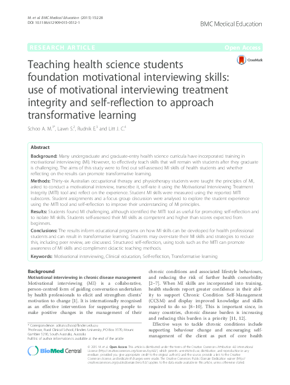 (PDF) Teaching health science students foundation motivational ...