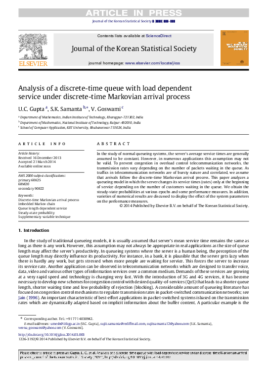 Pdf Discrete Time Queue Analysis With Load Dependent Service