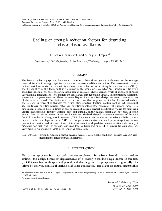 (PDF) Scaling of strength reduction factors for degrading elasto ...