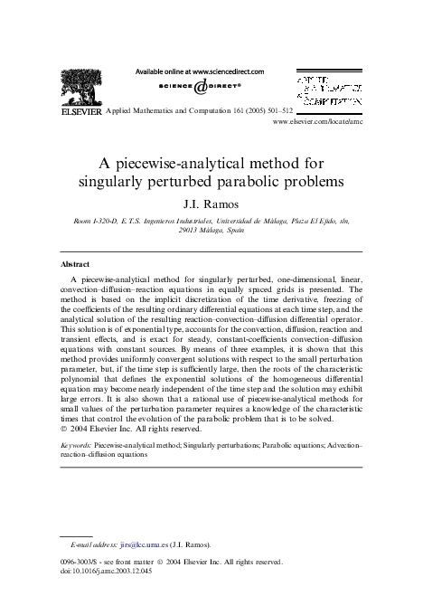 (PDF) A piecewise-analytical method for singularly perturbed parabolic ...