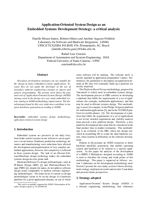 (PDF) Application-Oriented System Design as an Embedded Systems ...