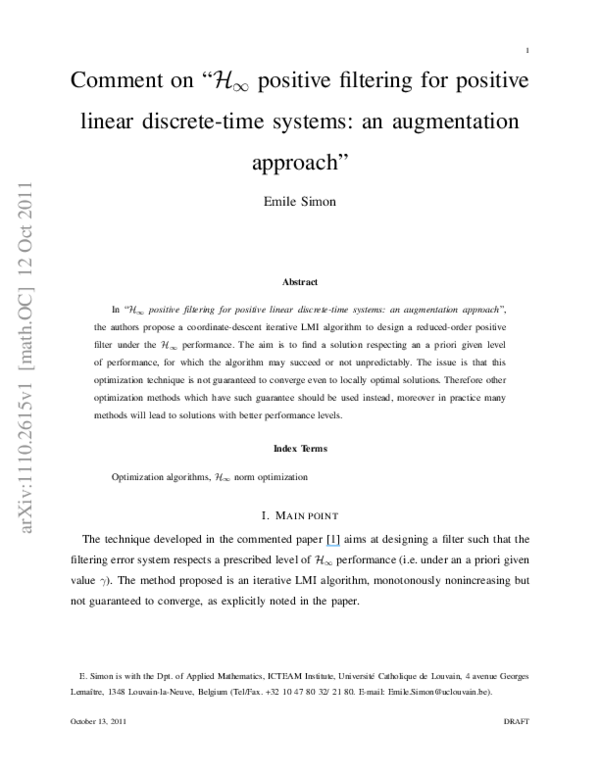 (PDF) Alternatives with stronger convergence than coordinate-descent iterativeLMI algorithms