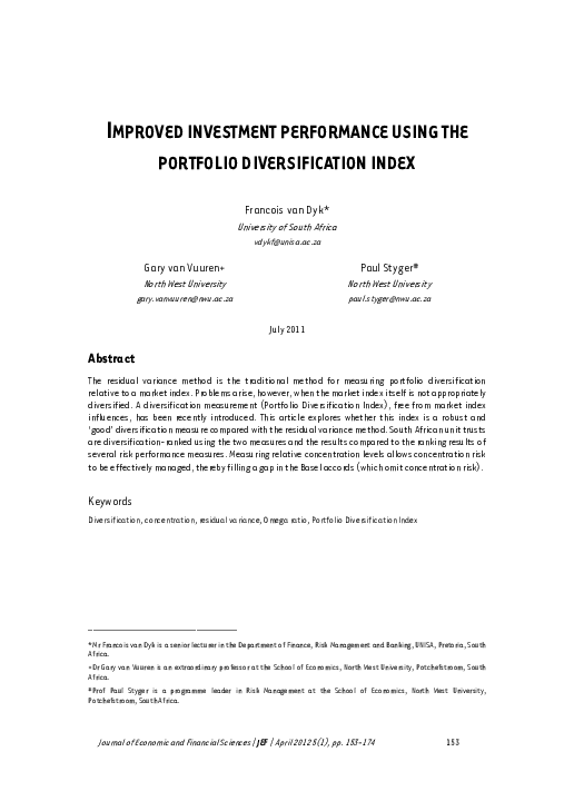 (PDF) Improved investment performance using the Portfolio ...