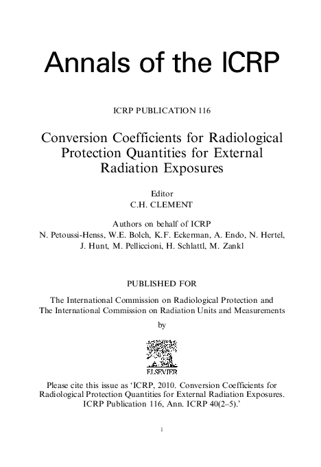 (PDF) Conversion Coefficients for Radiological Protection Quantities for External Radiation ...