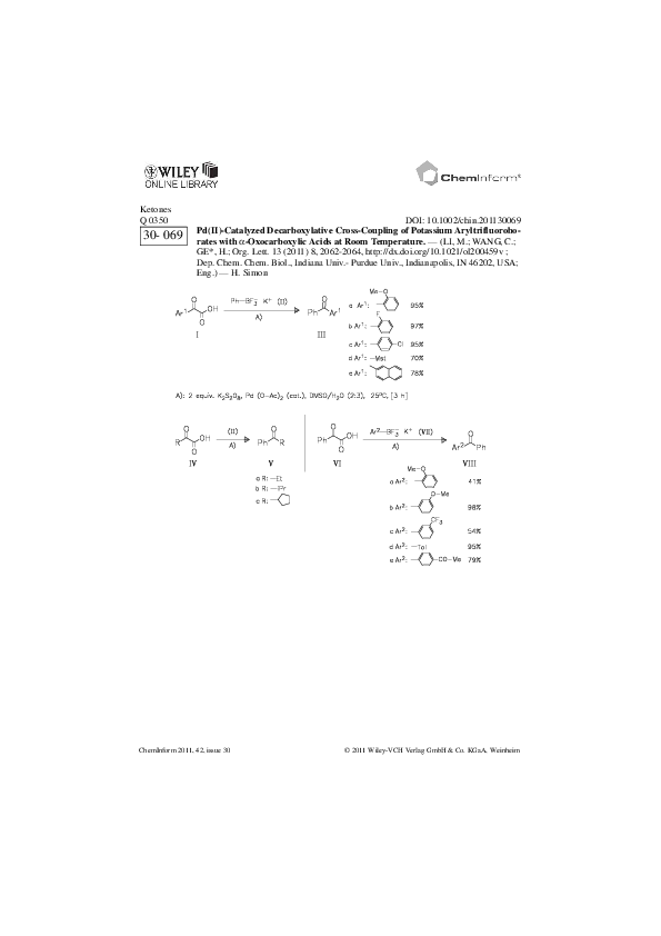 (PDF) ChemInform Abstract: Pd(II)-Catalyzed Decarboxylative Cross ... (PDF) ChemInform Abstract: Pd(II)-Catalyzed Decarboxylative Cross ...