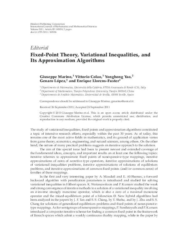 Pdf Fixed Point Theory Variational Inequalities And Its