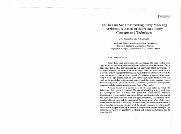 Pdf An On Line Self Constructing Fuzzy Modeling Architecture Based On Neural And Fuzzy