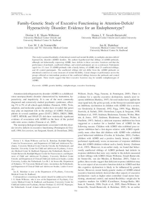 (PDF) Family-genetic study of executive functioning in attention-deficit/hyperactivity disorder ...