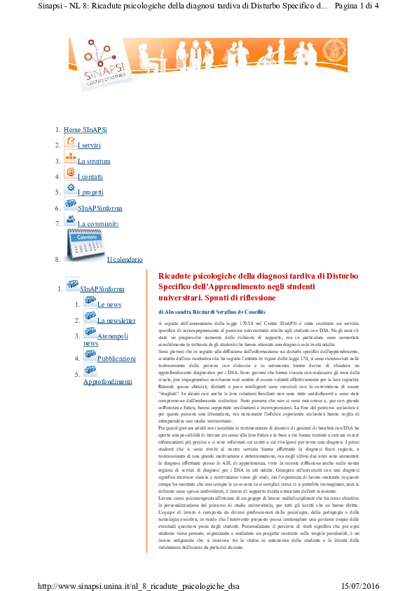(PDF) Ricadute psicologiche della diagnosi tardiva di Disturbo ...