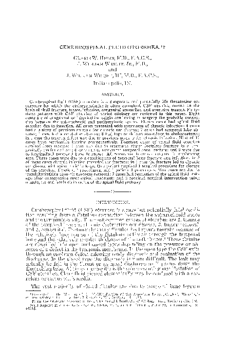 (PDF) CEREBROSPINAL FLUID OTORRHEA