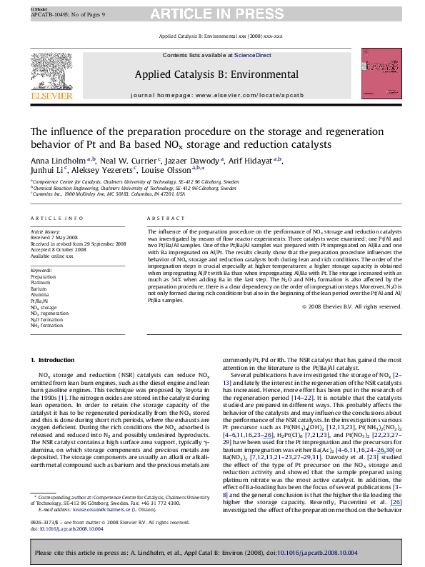 (PDF) The influence of the preparation procedure on the storage and ...