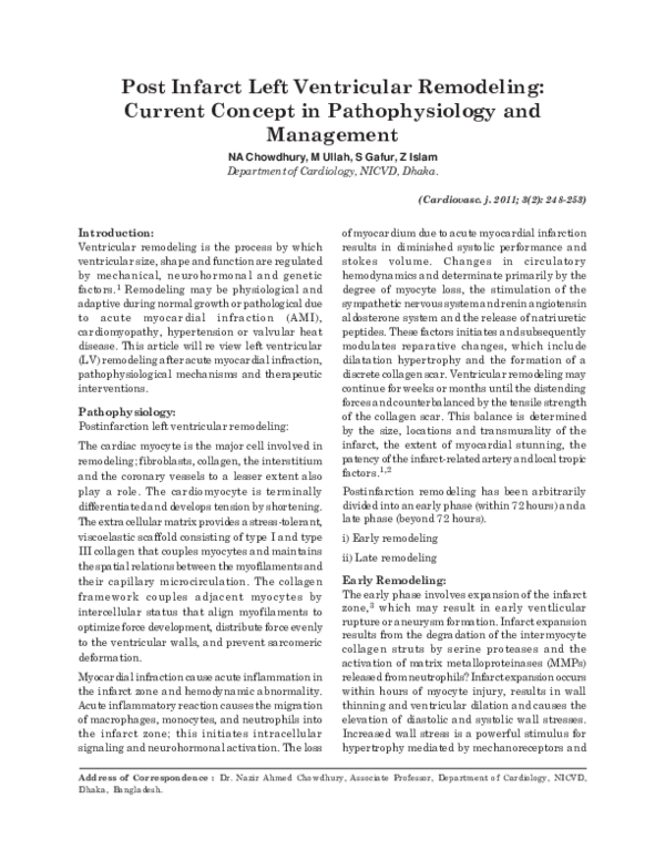 (PDF) Post Infarct Left Ventricular Remodeling: Current Concept in ...