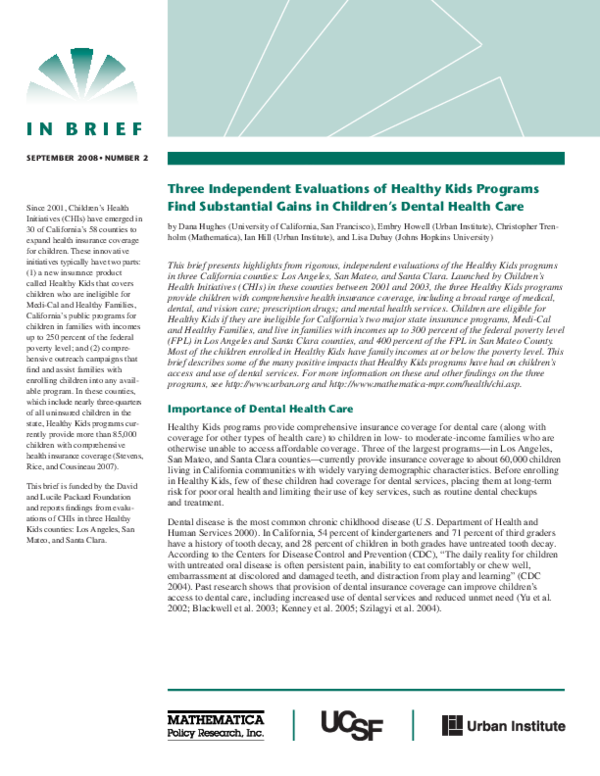 (PDF) Three Independent Evaluations of Healthy Kids Programs Find ...