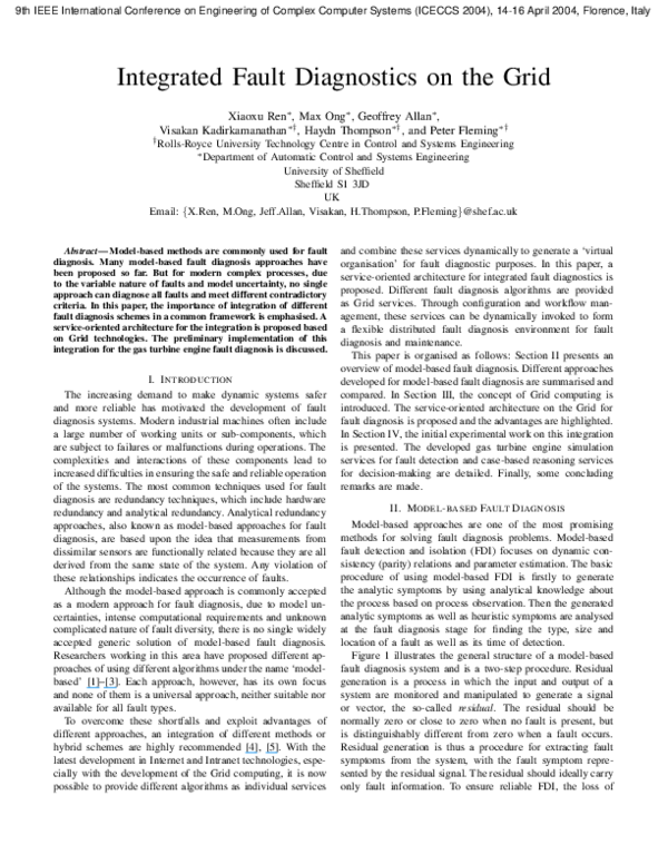 Pdf Integrated Fault Diagnostics On The Grid Max Ong