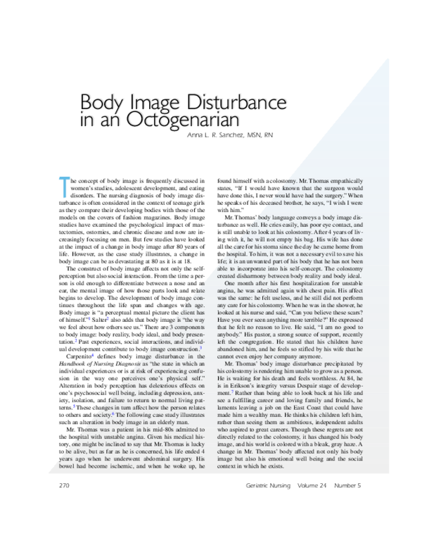 (PDF) Body image disturbance in an octogenarian