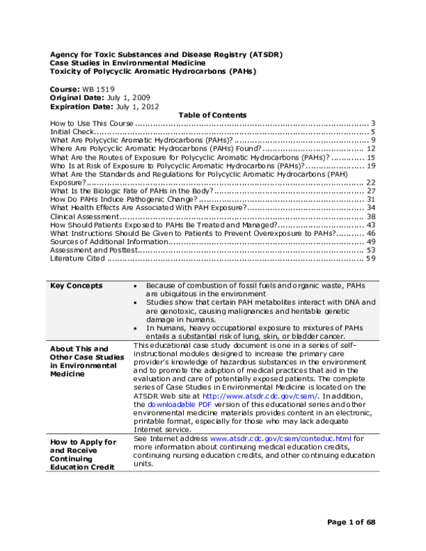 (PDF) Agency for Toxic Substances and Disease Registry (ATSDR) Case ...